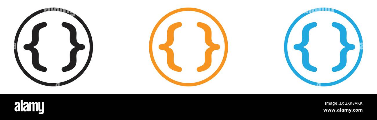 Font brackets icon vector logo set collection or bundle pack group ...