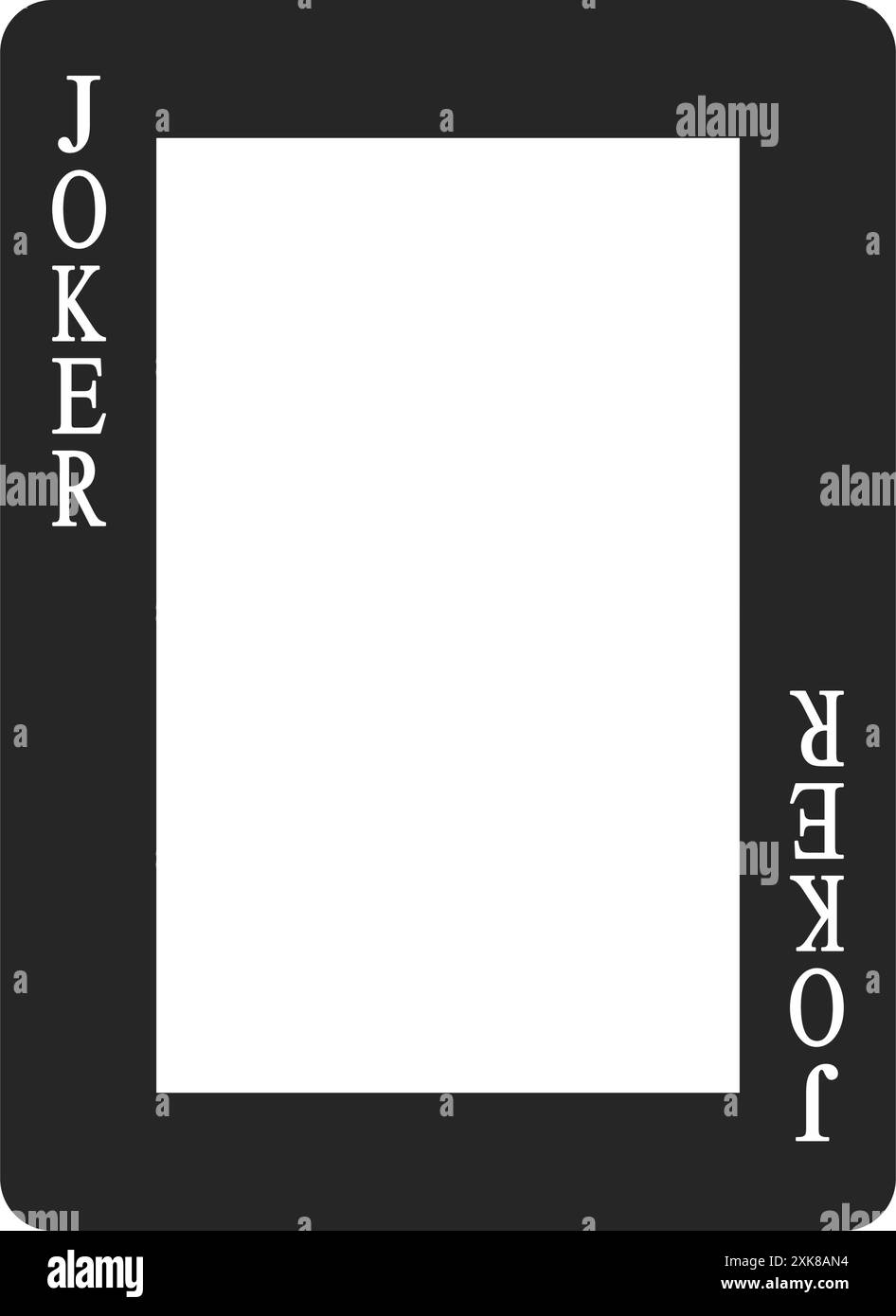 Joker playing card border or frame in black silhouette vector Stock ...