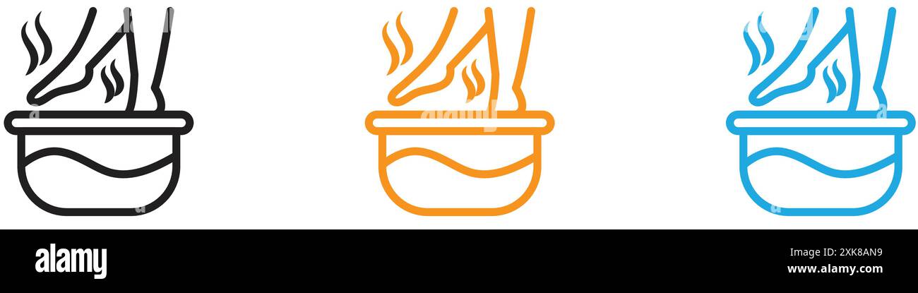 Foot Soak icon vector logo set collection or bundle pack group Stock ...