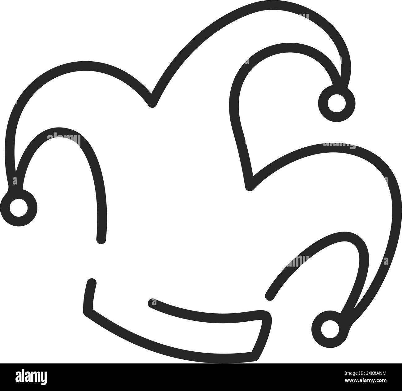 Classic court jester or joker hat icon as seen on wild playing cards in ...