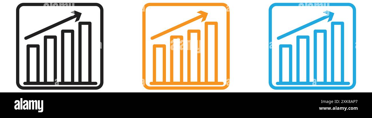 Increase chart icon vector logo set collection or bundle pack group ...
