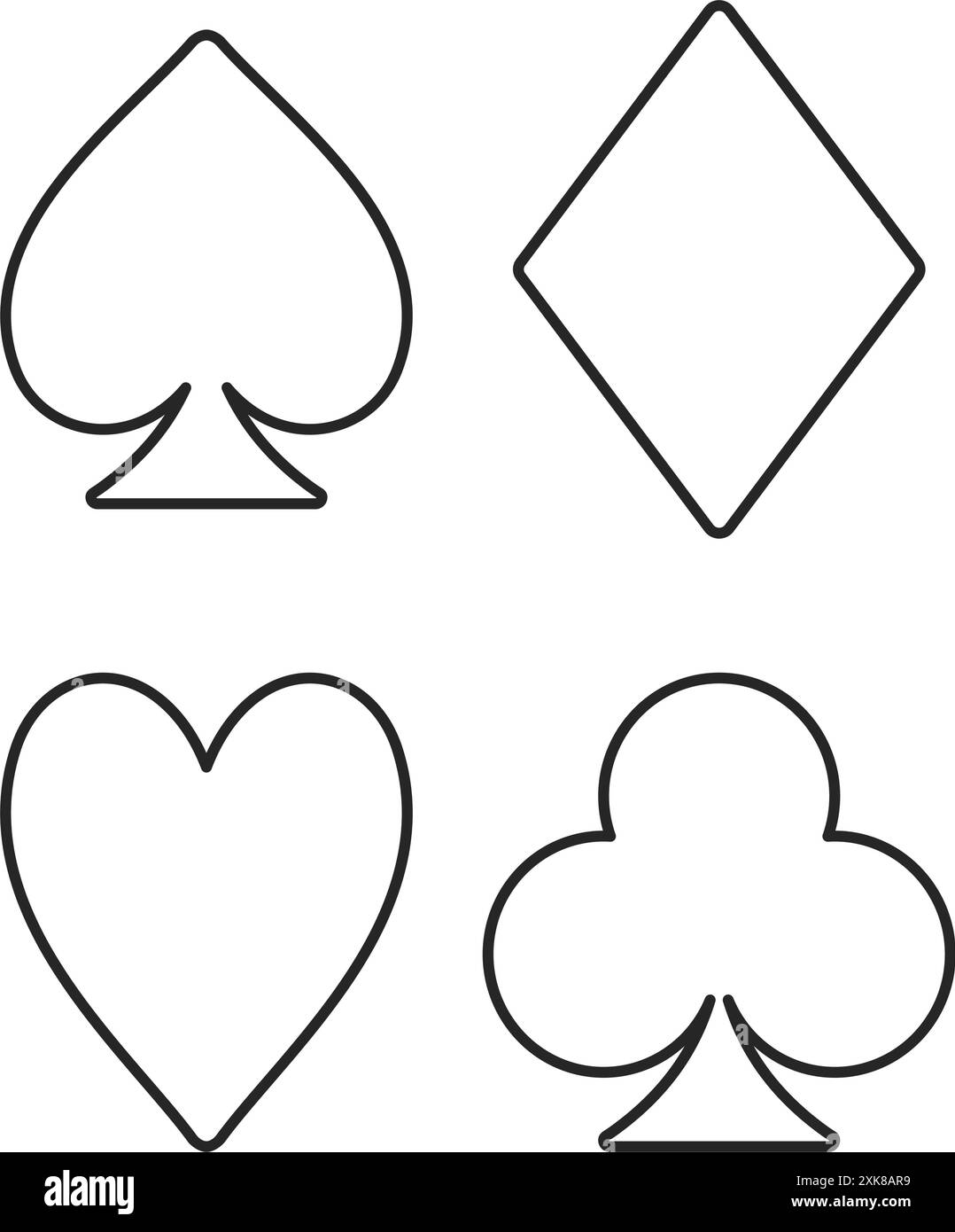 Set of icon symbols used for playing card suits including hearts ... Set of icon symbols used for playing card suits including hearts ...