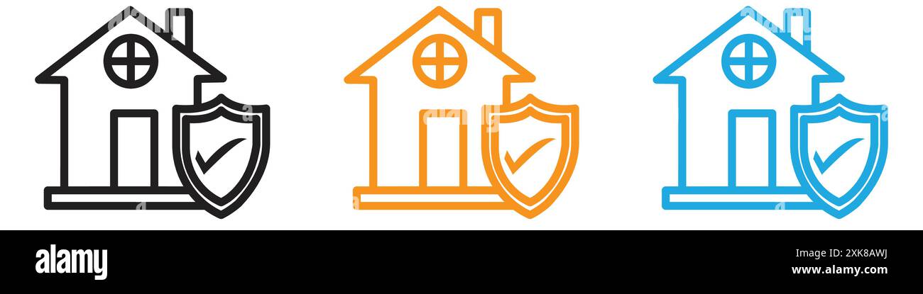 home insurance icon vector logo set collection or bundle pack group ...