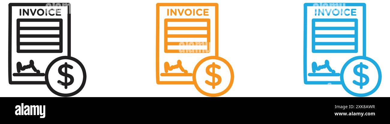 Invoice icon vector logo set collection or bundle pack group Stock ...