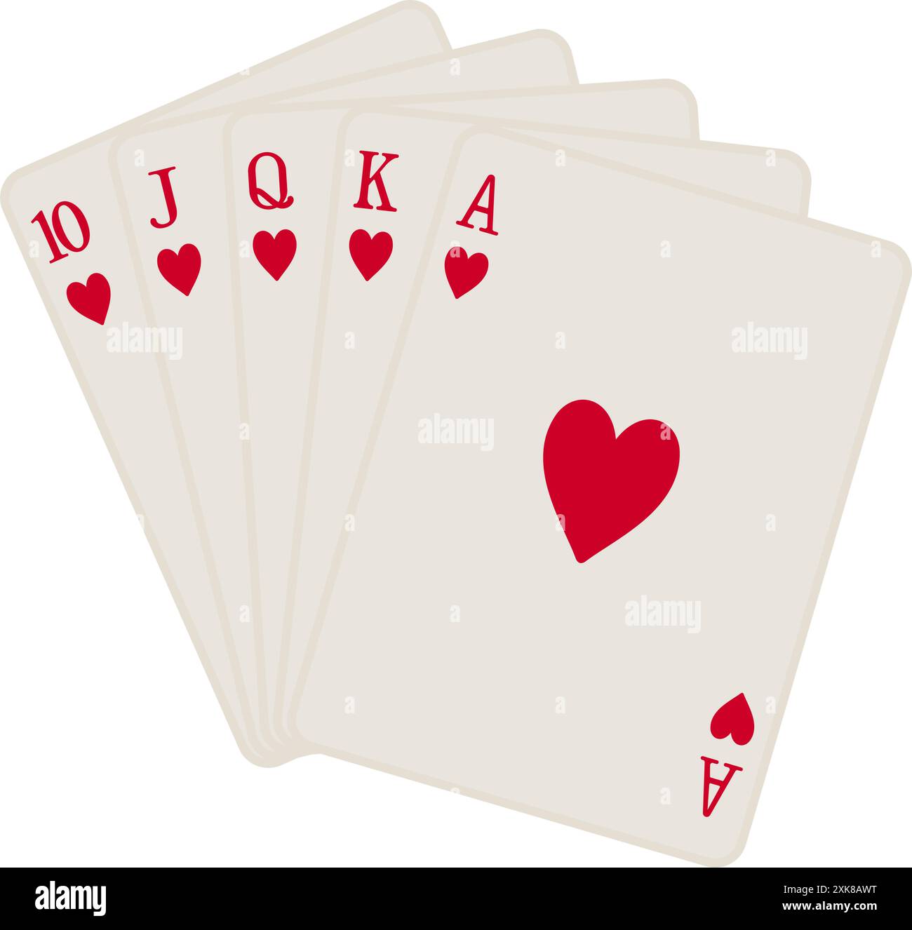 Ten jack queen king and ace of hearts hi-res stock photography and ...
