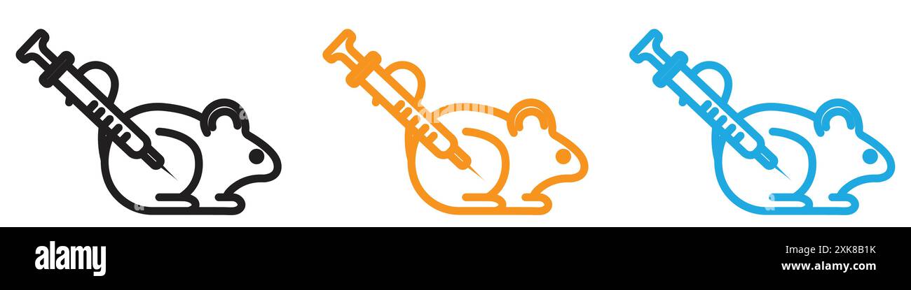 Lab rat experiment icon vector logo set collection or bundle pack group ...