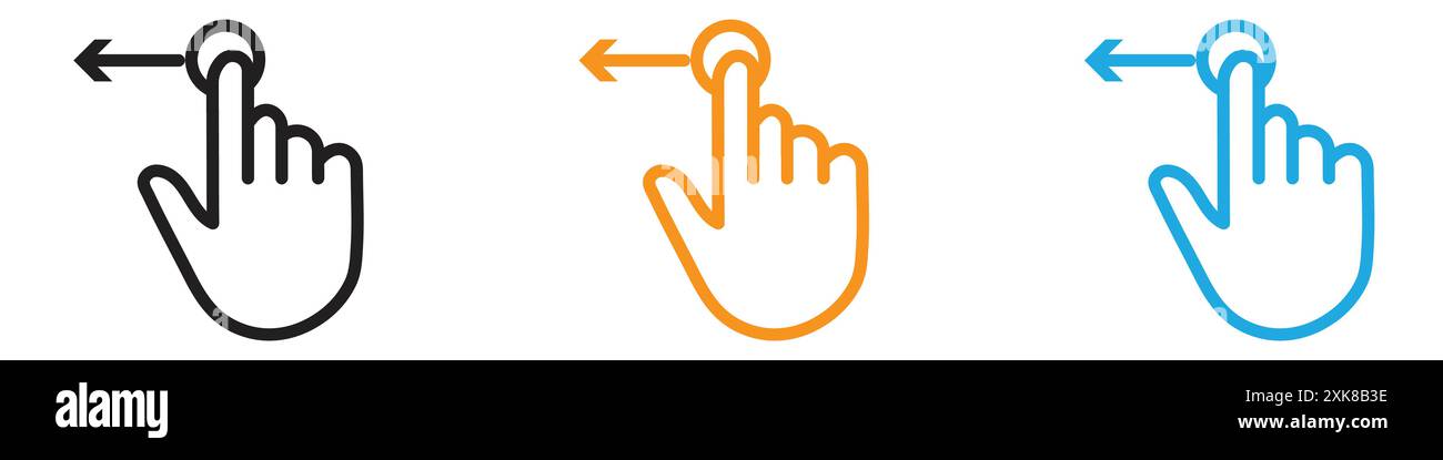 Hand, fingers, gesture, swipe, rotate icon vector logo set collection ...