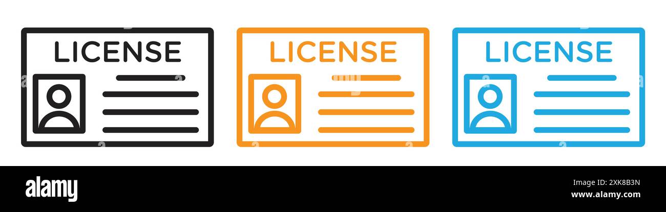 License icon vector logo set collection or bundle pack group Stock ...