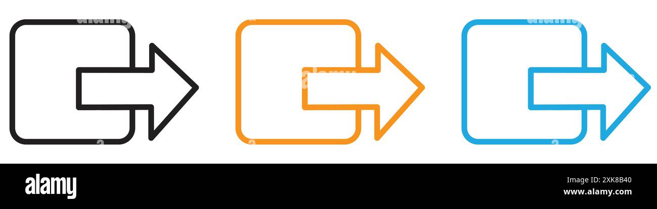 Logout Exit Icon Vector Logo Set Collection Or Bundle Pack Group Stock