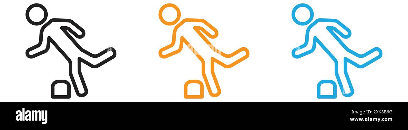 Man tripping icon vector logo set collection or bundle pack group Stock ...