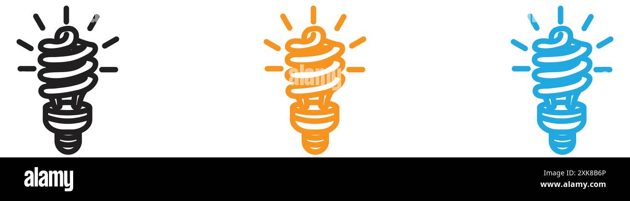 Led light bulb icon vector logo set collection or bundle pack group ...