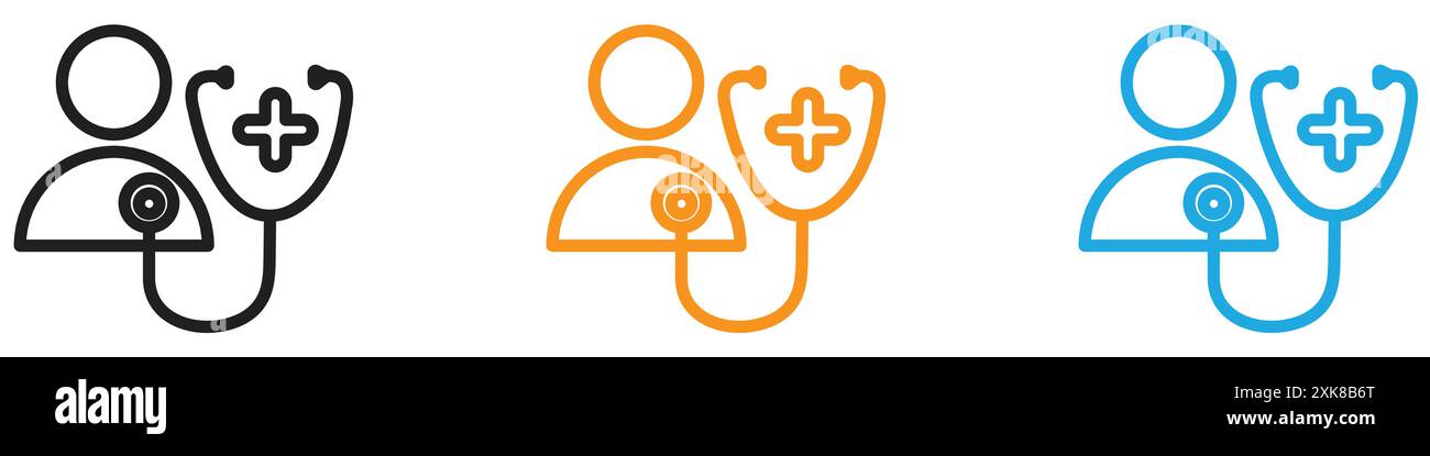 Medical check-up icon vector logo set collection or bundle pack group ...