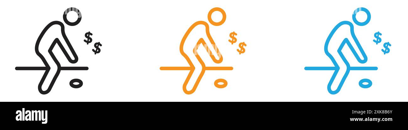 Men luck icon vector logo set collection or bundle pack group Stock ...