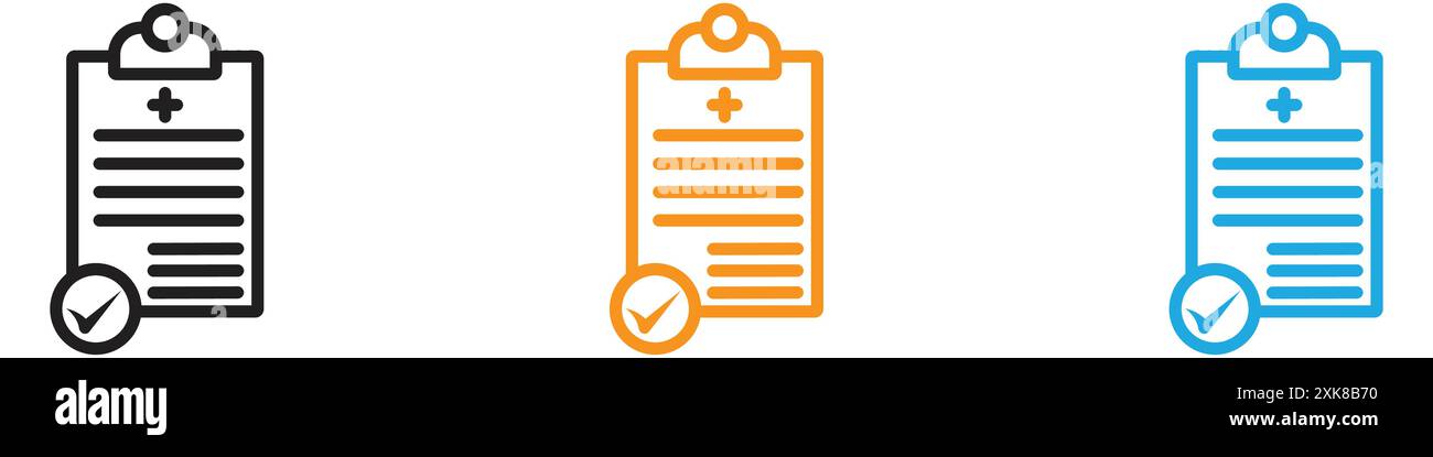 Medical report icon vector logo set collection or bundle pack group ...