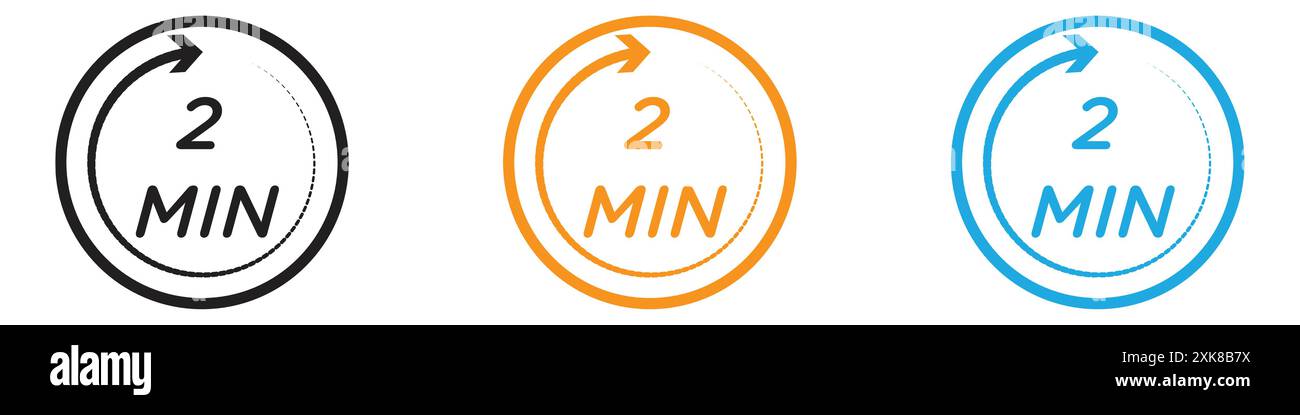 Minute timer icon vector logo set collection or bundle pack group Stock ...