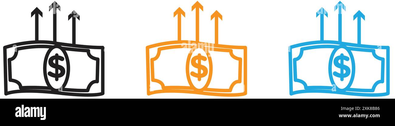 Money growing icon vector logo set collection or bundle pack group ...