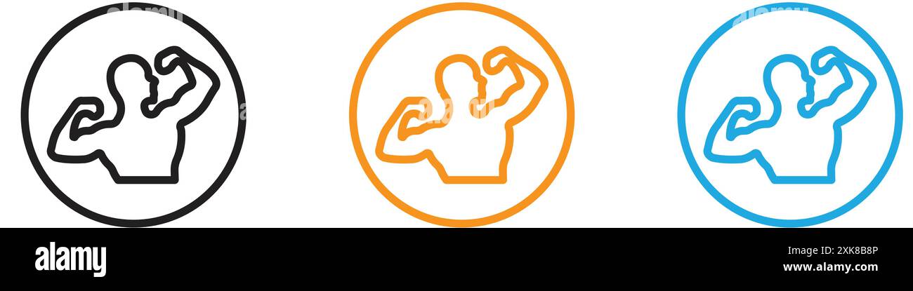 Man have strong muscles icon vector logo set collection or bundle pack ...