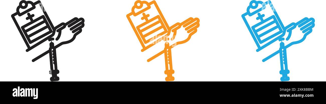 Medical test icon vector logo set collection or bundle pack group Stock ...