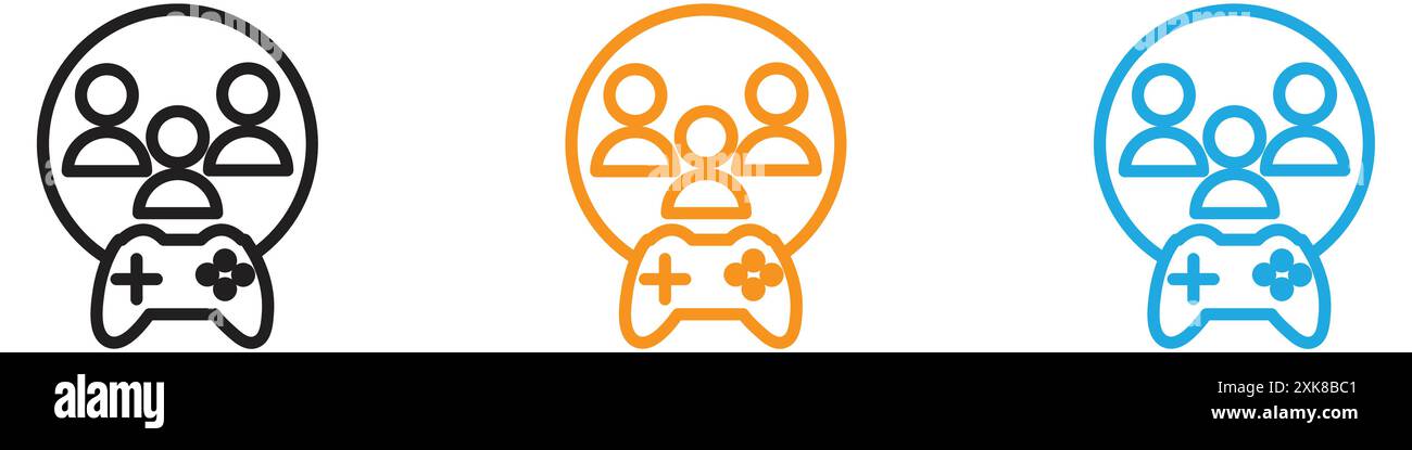 Multi Game player icon vector logo set collection or bundle pack group ...