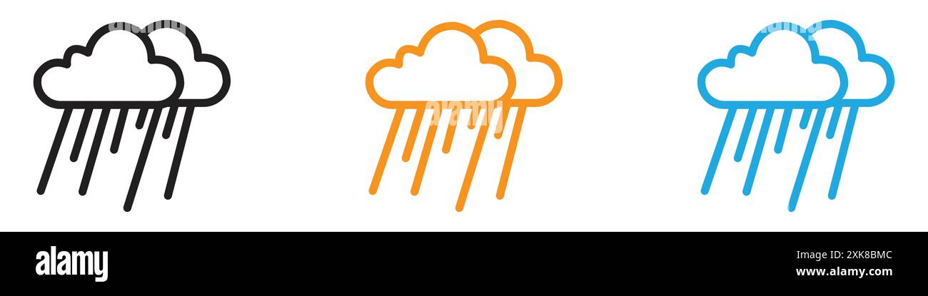 Rainy weather icon vector logo set collection or bundle pack group ...