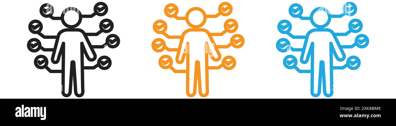 Productive man icon vector logo set collection or bundle pack group ...