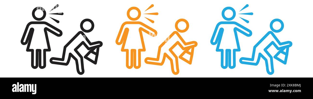 Purse snatcher icon vector logo set collection or bundle pack group ...