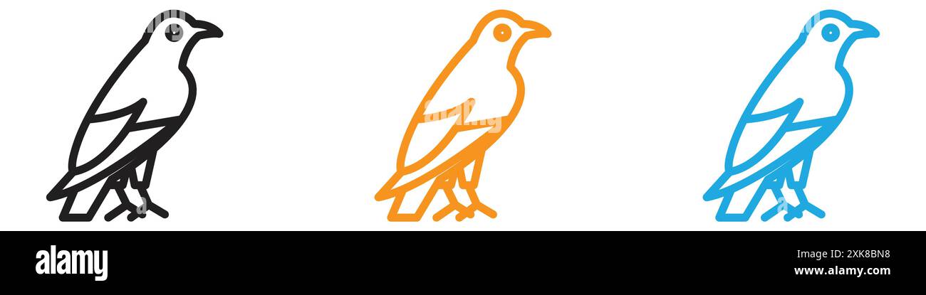 raven icon vector logo set collection or bundle pack group Stock Vector ...