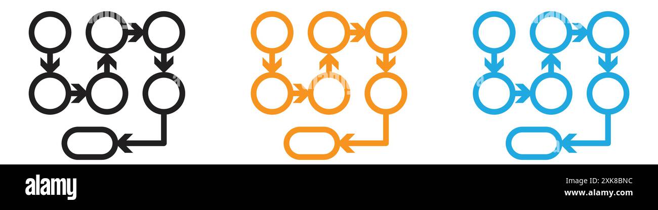 Process Method Step Procedure Or Workflow Icon Vector Logo Set Collection Or Bundle Pack
