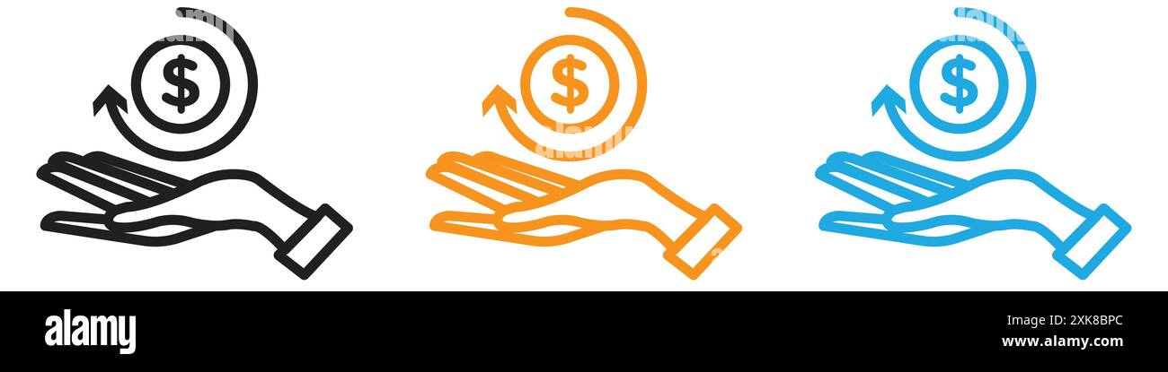 refund money icon vector logo set collection or bundle pack group Stock ...