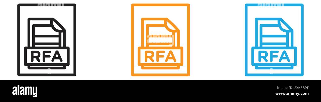 RFA File icon vector logo set collection or bundle pack group Stock ...