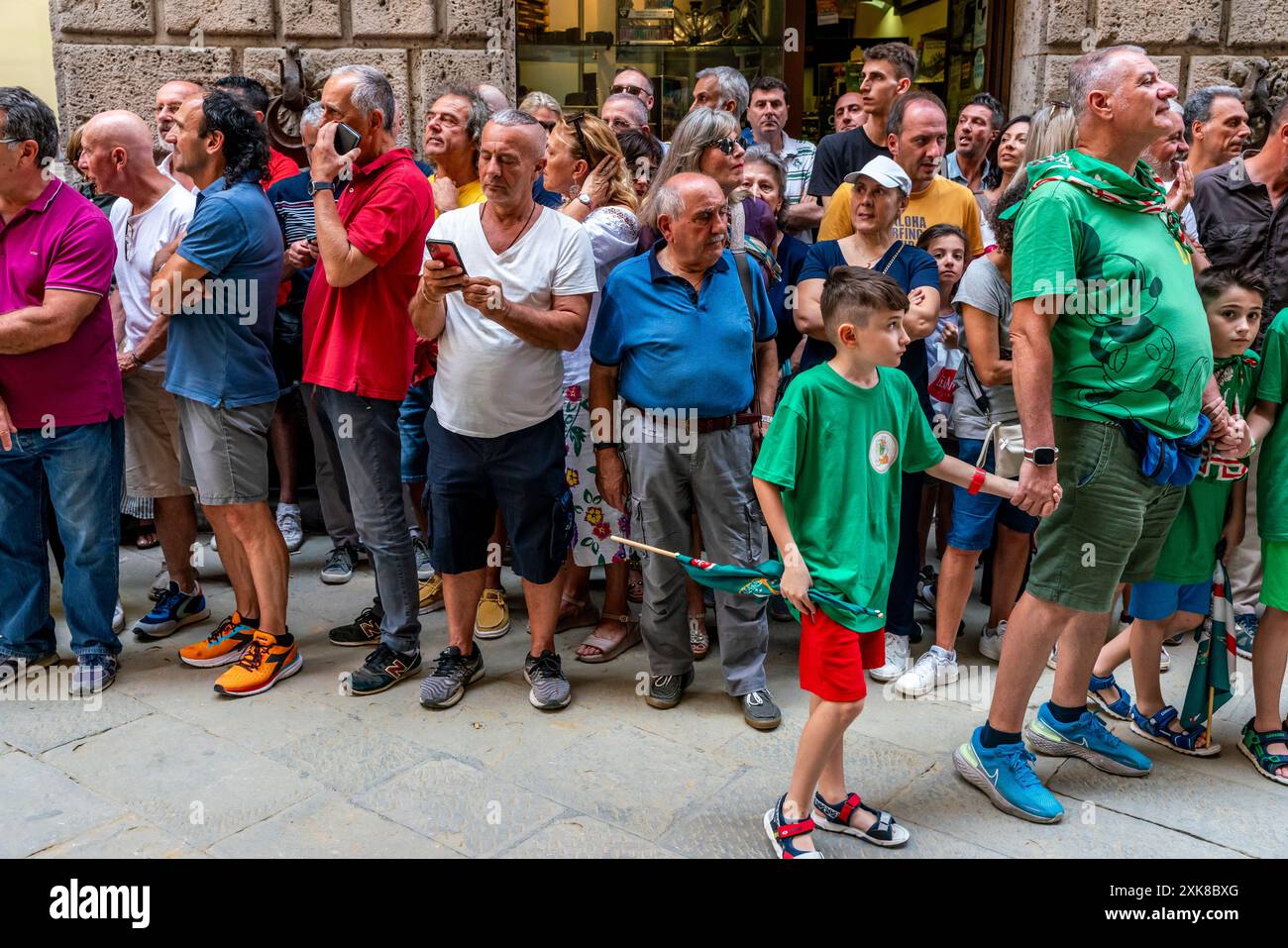 Sienese People Standing At The Entrance To The Piazza Del Campo Watch ...