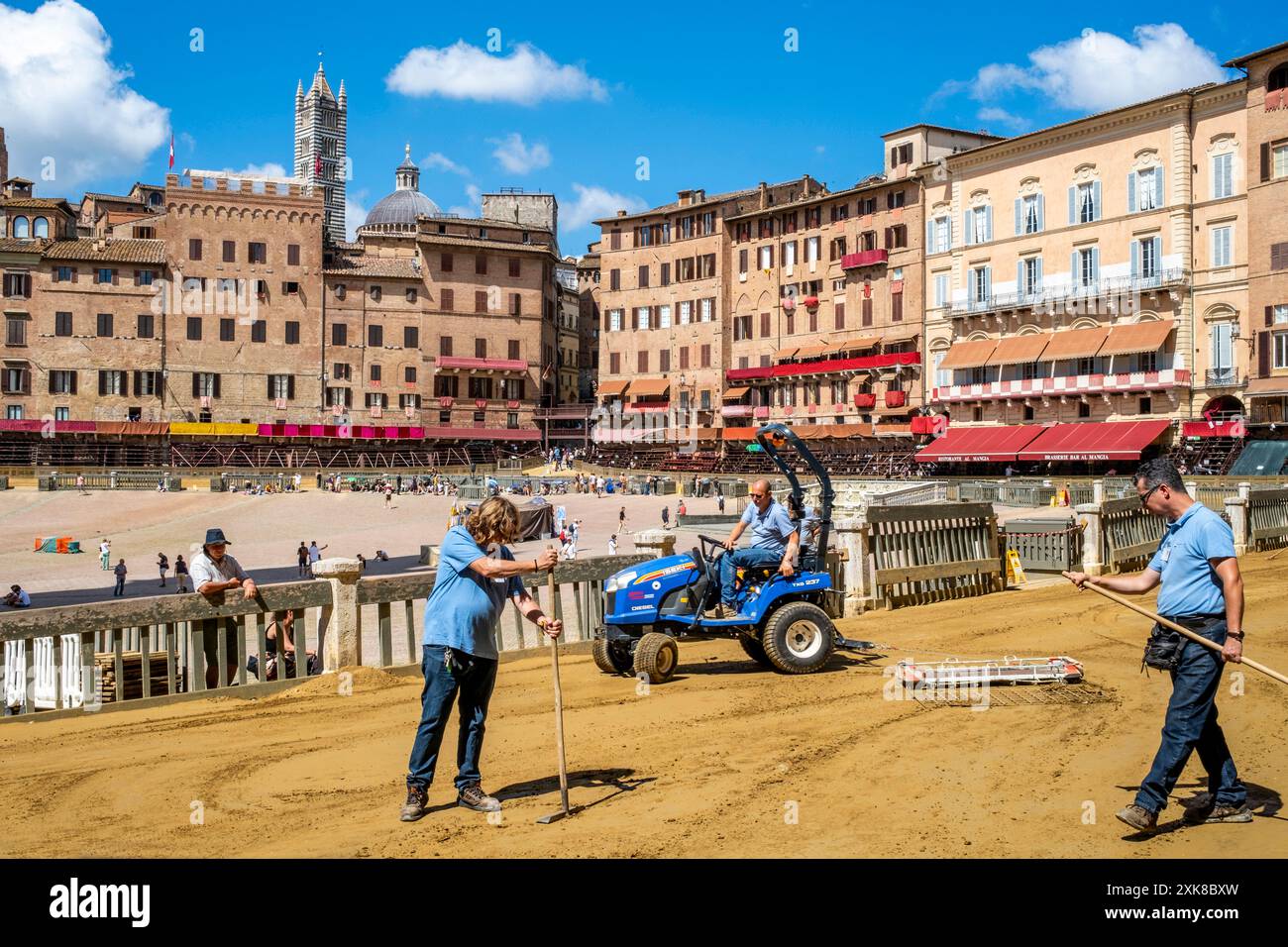 City Workers Cleaning The Track, Piazza Del Campo, The Palio, Siena ...