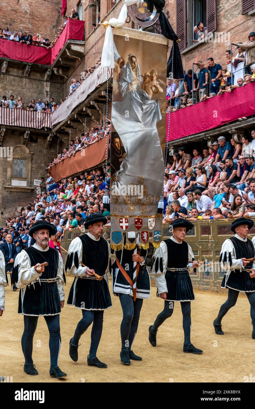 The Palio Silk Banner (Drappelloni) Is Carried To The Judges Stand Just ...