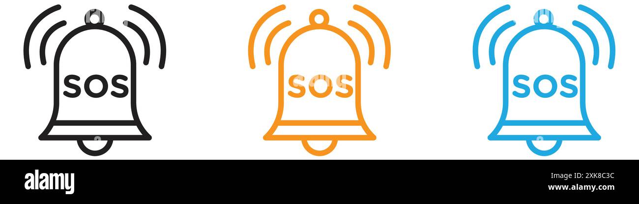 SOS Emergency icon vector logo set collection or bundle pack group ...