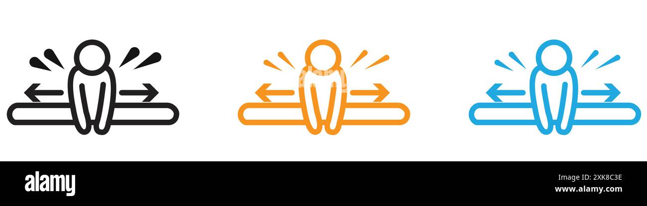 Split legs exercise icon vector logo set collection or bundle pack ...