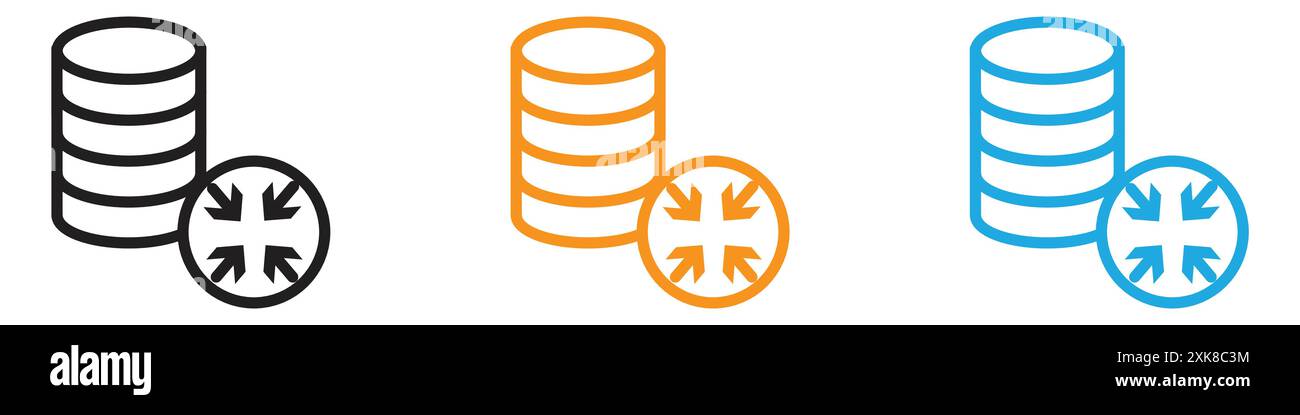 Shrink database icon vector logo set collection or bundle pack group Stock Vector Image & Art ...