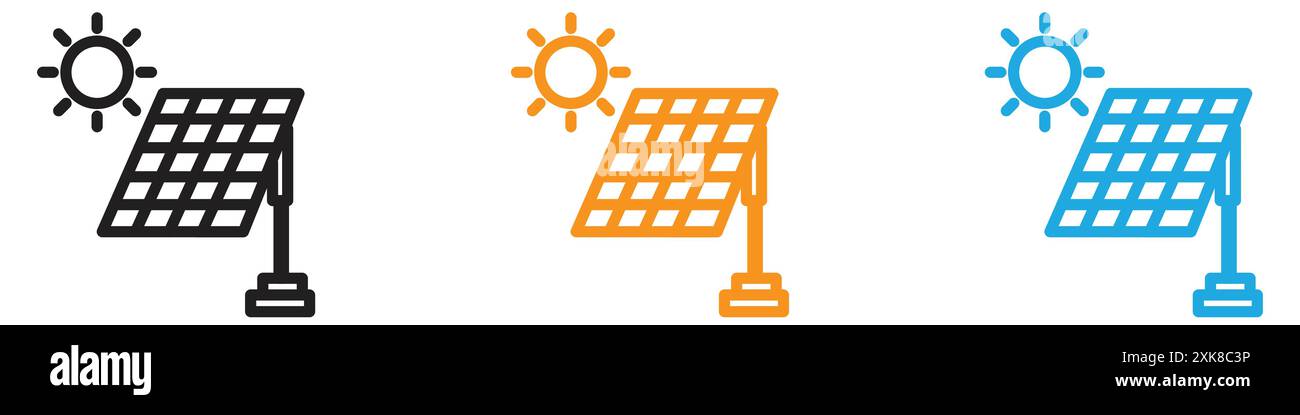 Solar panels icon vector logo set collection or bundle pack group Stock ...