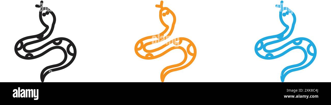 Snake icon vector logo set collection or bundle pack group Stock Vector ...
