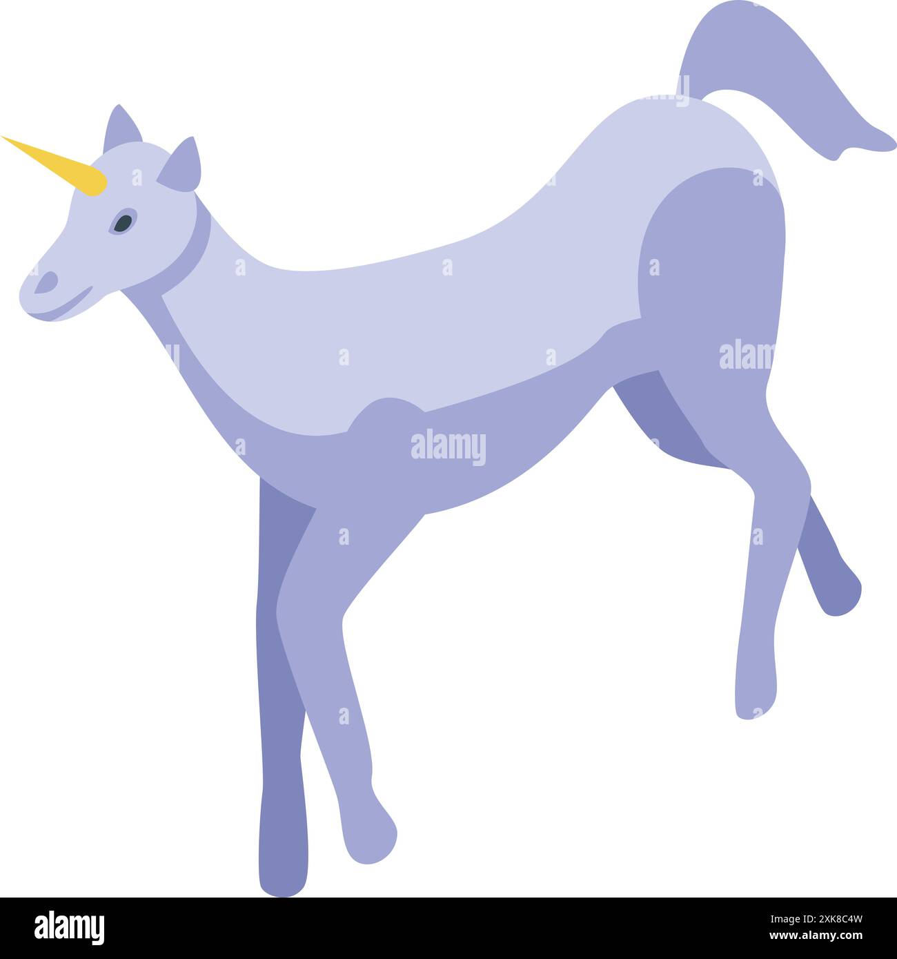 Blue unicorn walking in isometric view, mythical creature for fantasy ...