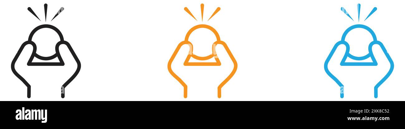 Stress icon vector logo set collection or bundle pack group Stock ...