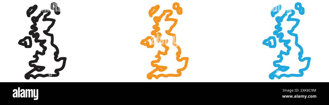 United Kingdom map icon vector logo set collection or bundle pack group ...