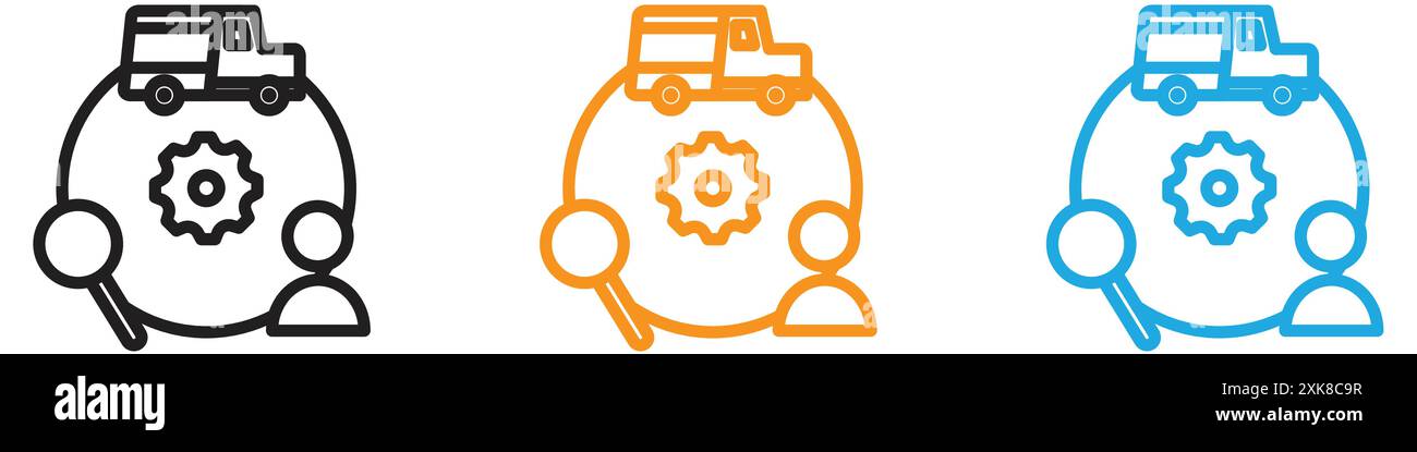 Supply chain process icon vector logo set collection or bundle pack ...