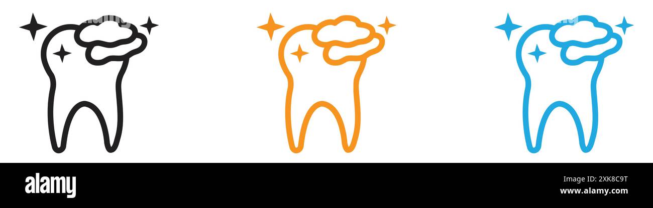 tooth cleaning icon vector logo set collection or bundle pack group ...