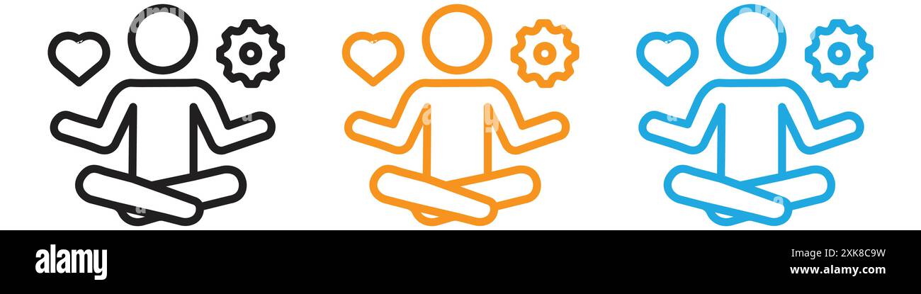 stress management icon vector logo set collection or bundle pack group ...