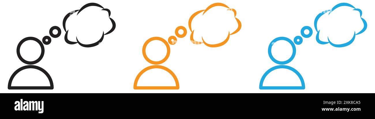 Thinking icon vector logo set collection or bundle pack group Stock ...