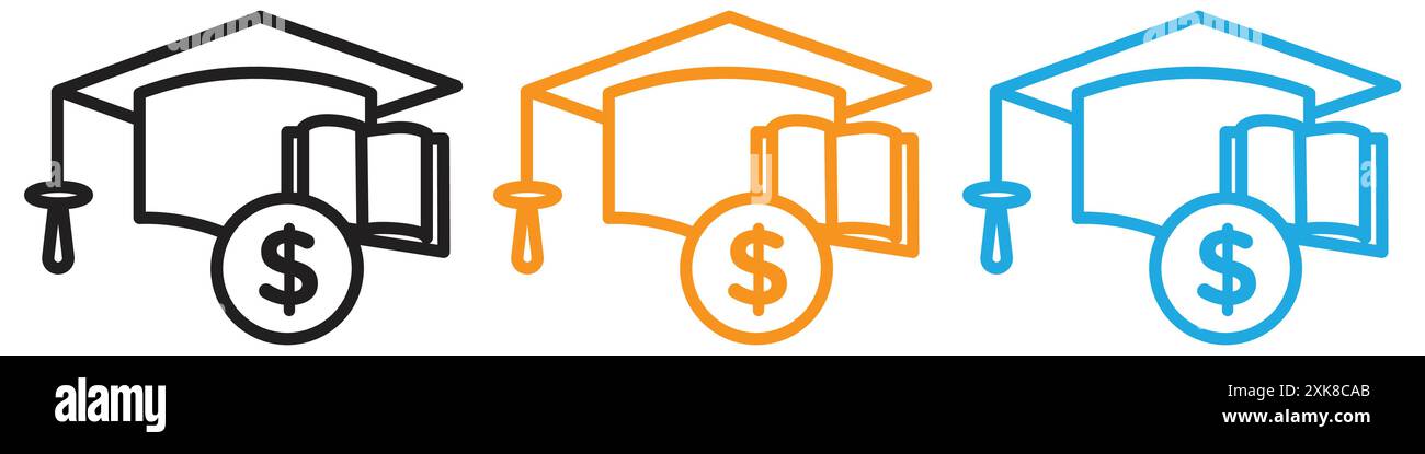 tuition fee icon vector logo set collection or bundle pack group Stock ...
