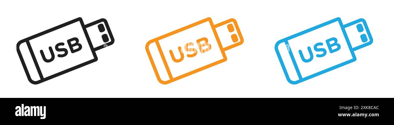 Usb icon vector logo set collection or bundle pack group Stock Vector ...