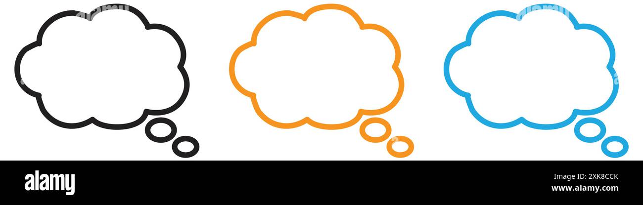 Thinking bubble icon vector logo set collection or bundle pack group ...