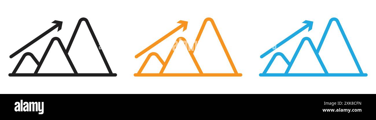 Uphill icon vector logo set collection or bundle pack group Stock ...