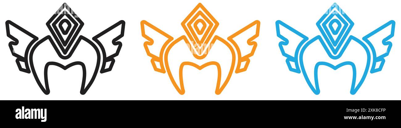 valkyrie icon vector logo set collection or bundle pack group Stock ...